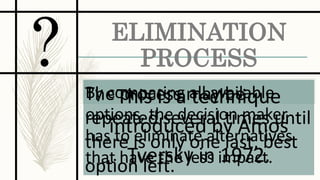 Decision making techniques values 10 | PPT