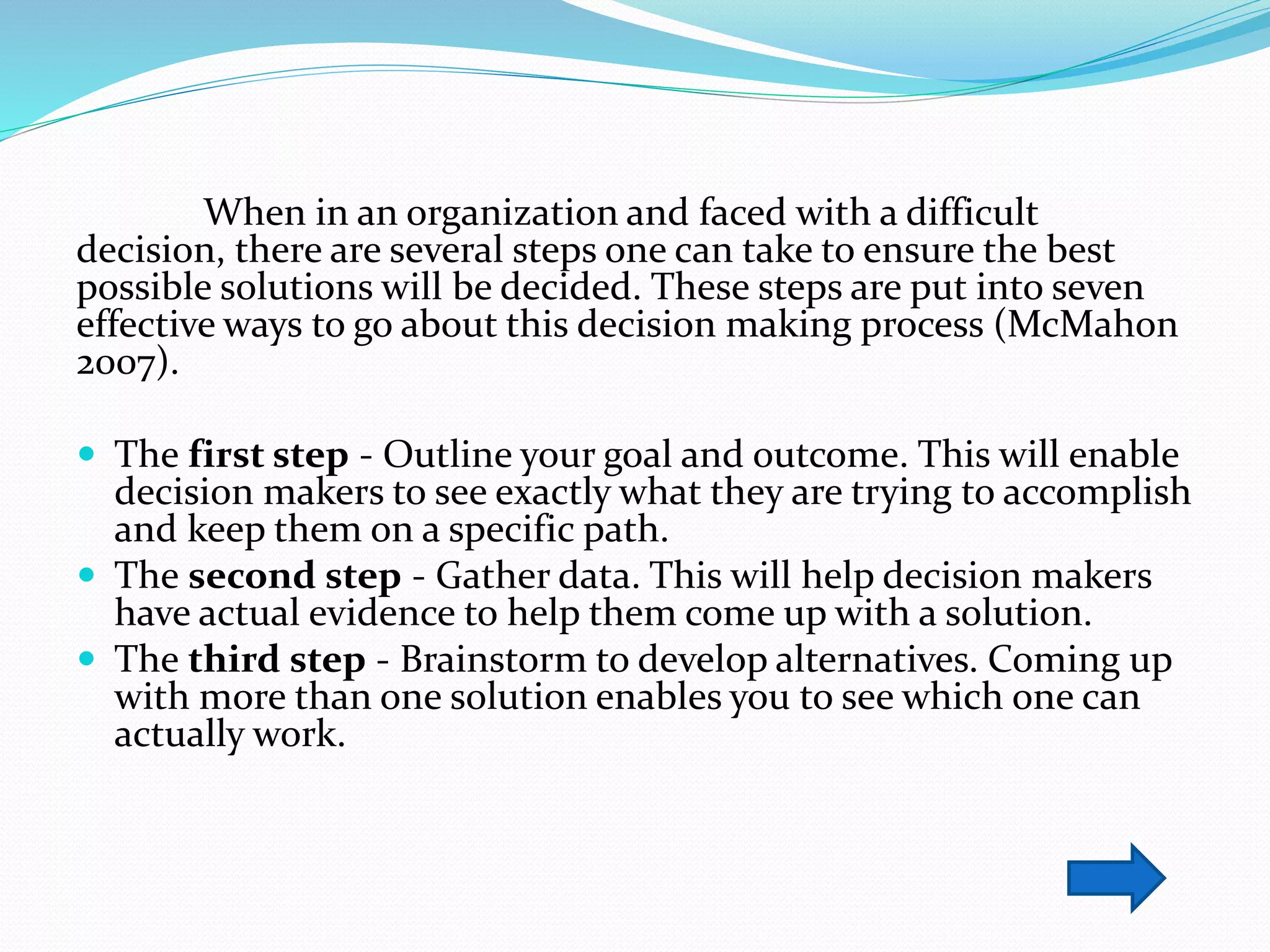 Decision making theory and process | PPTX