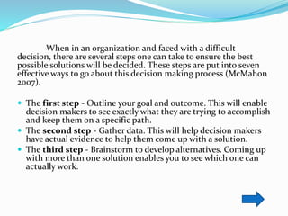 Decision making theory and process | PPTX