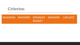 Decision making under uncertainty | PPTX
