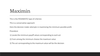 Decision making under uncertainty | PPTX