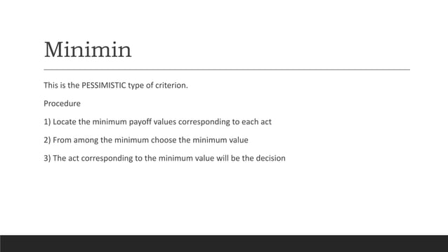Decision making under uncertainty | PPTX | Business Accounting ...