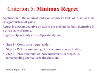 Decision making under uncertaionity | PPTX