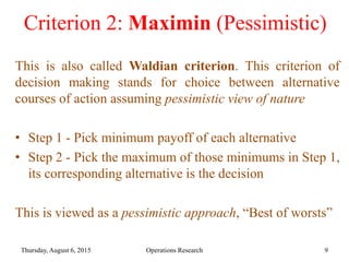 Decision making under uncertaionity | PPTX