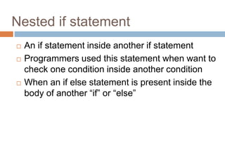 Decision making using if statement | PPT