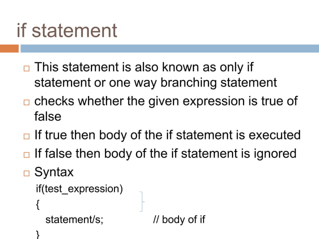 Decision making using if statement | PPT