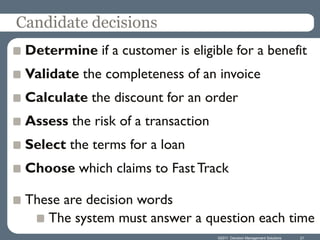 Decision Management Systems Part One Decision Discovery | PDF
