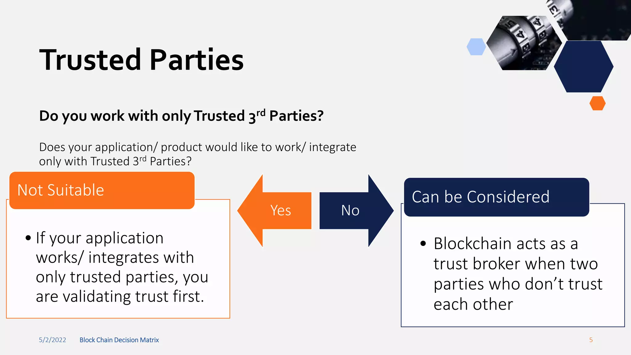 Blockchain Decision Matrix | PPTX