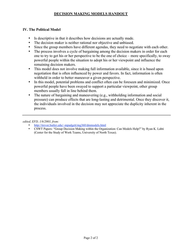 Decision models | PDF