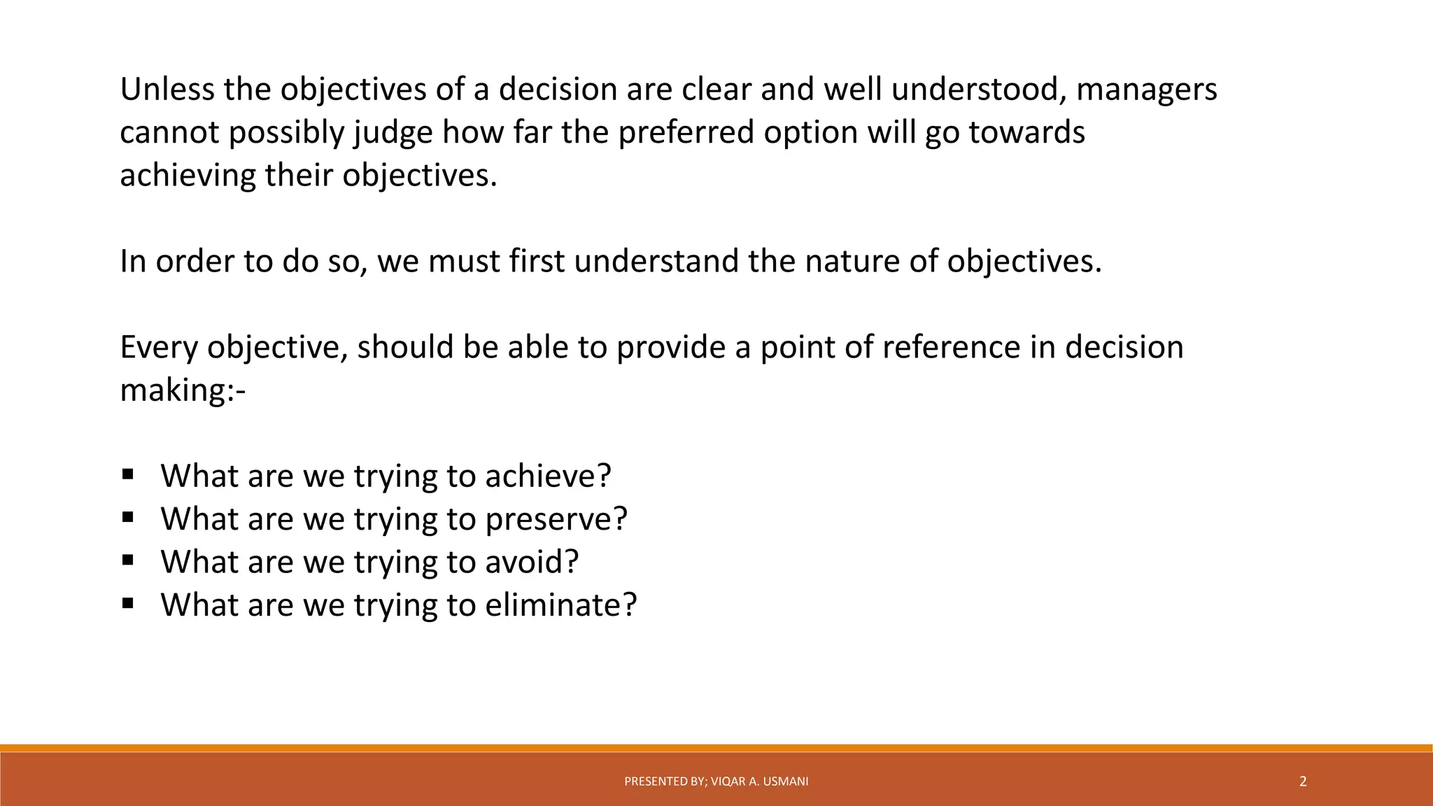 Decision objectives | PPTX