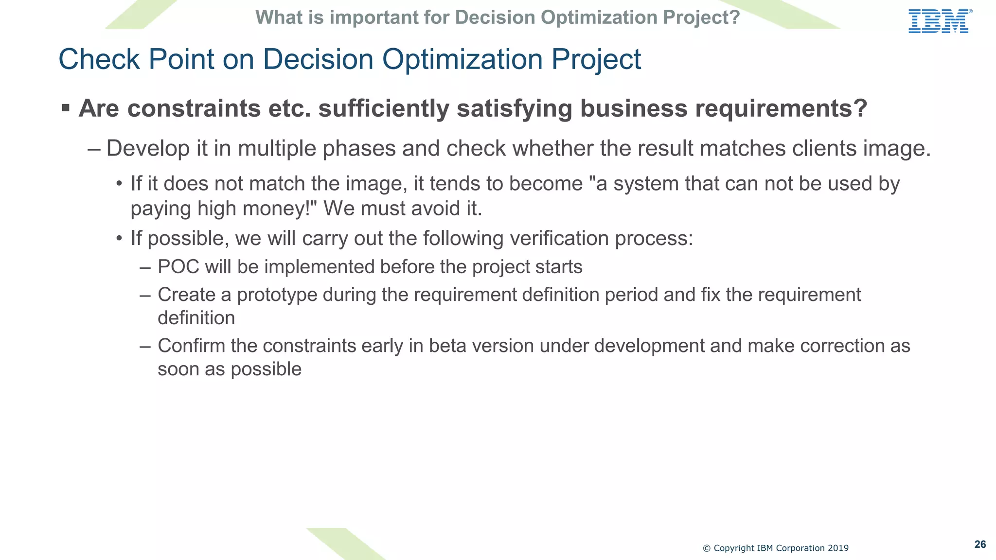 Decision optimization how to carry projects | PPT
