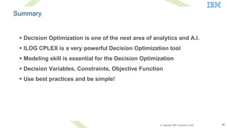 Decision optimization how to carry projects | PPT