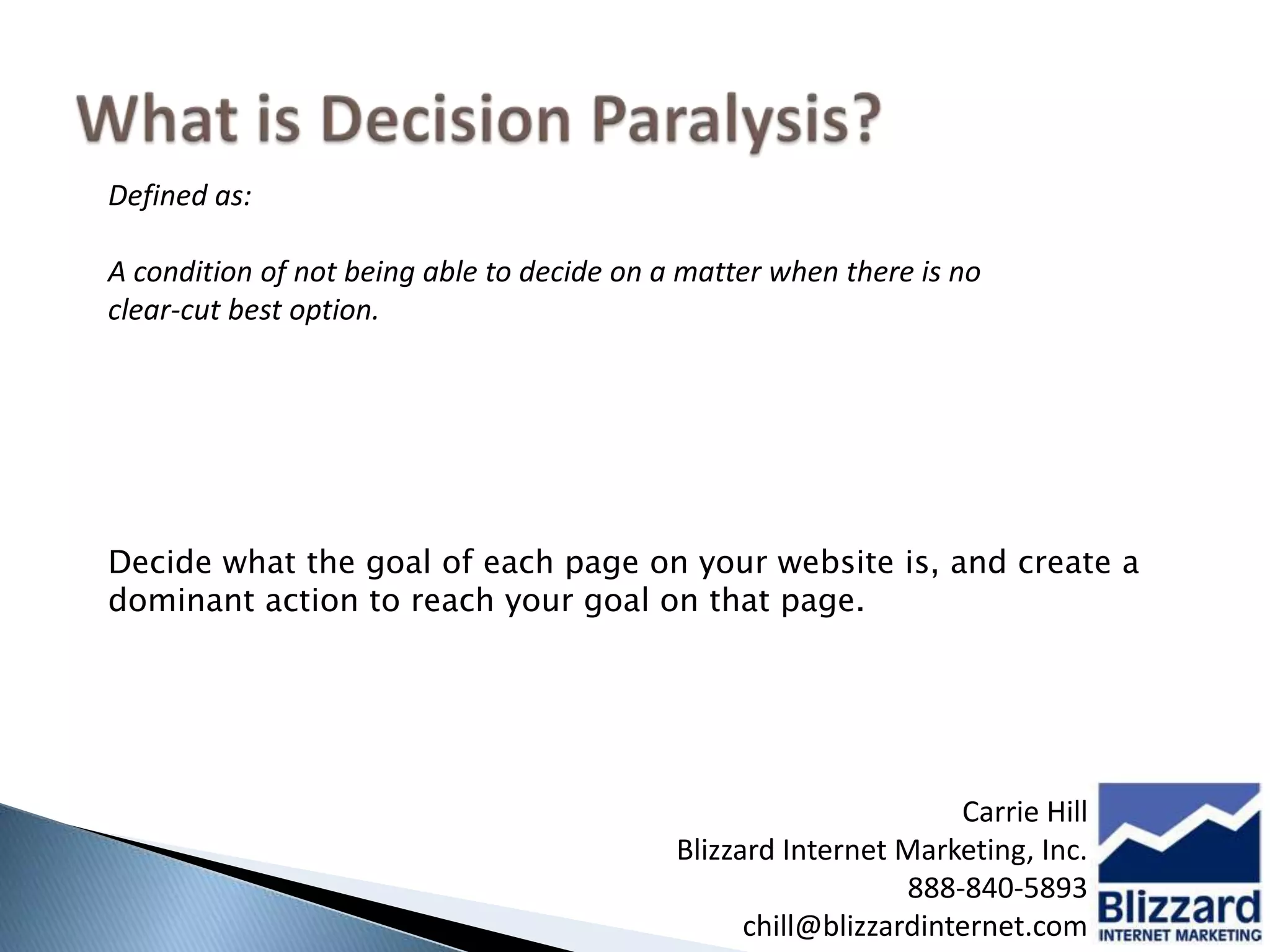 Decision paralysis | PPTX