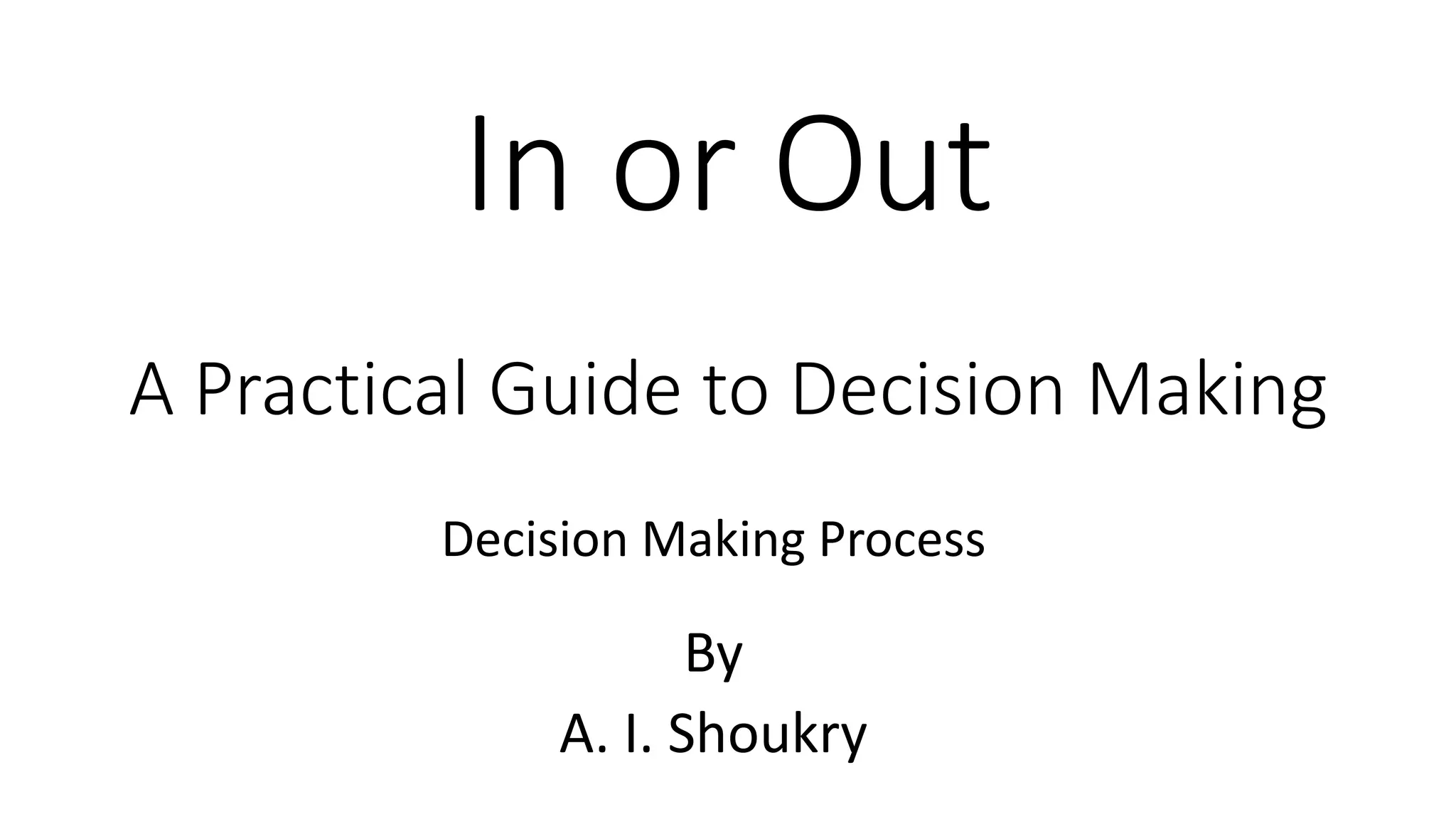 Decision Making Process Stages | PPTX