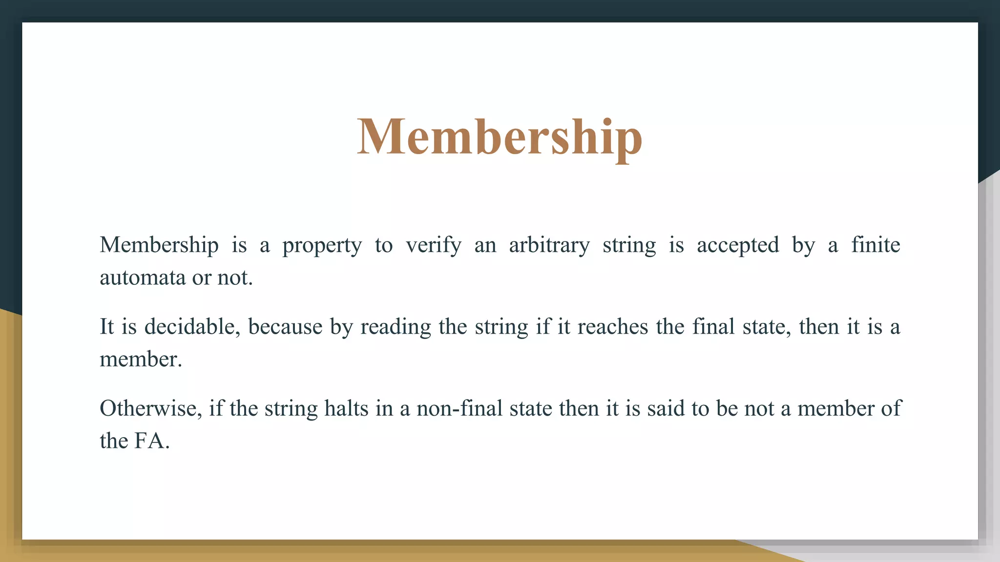 Decision properties of reular languages | PPTX