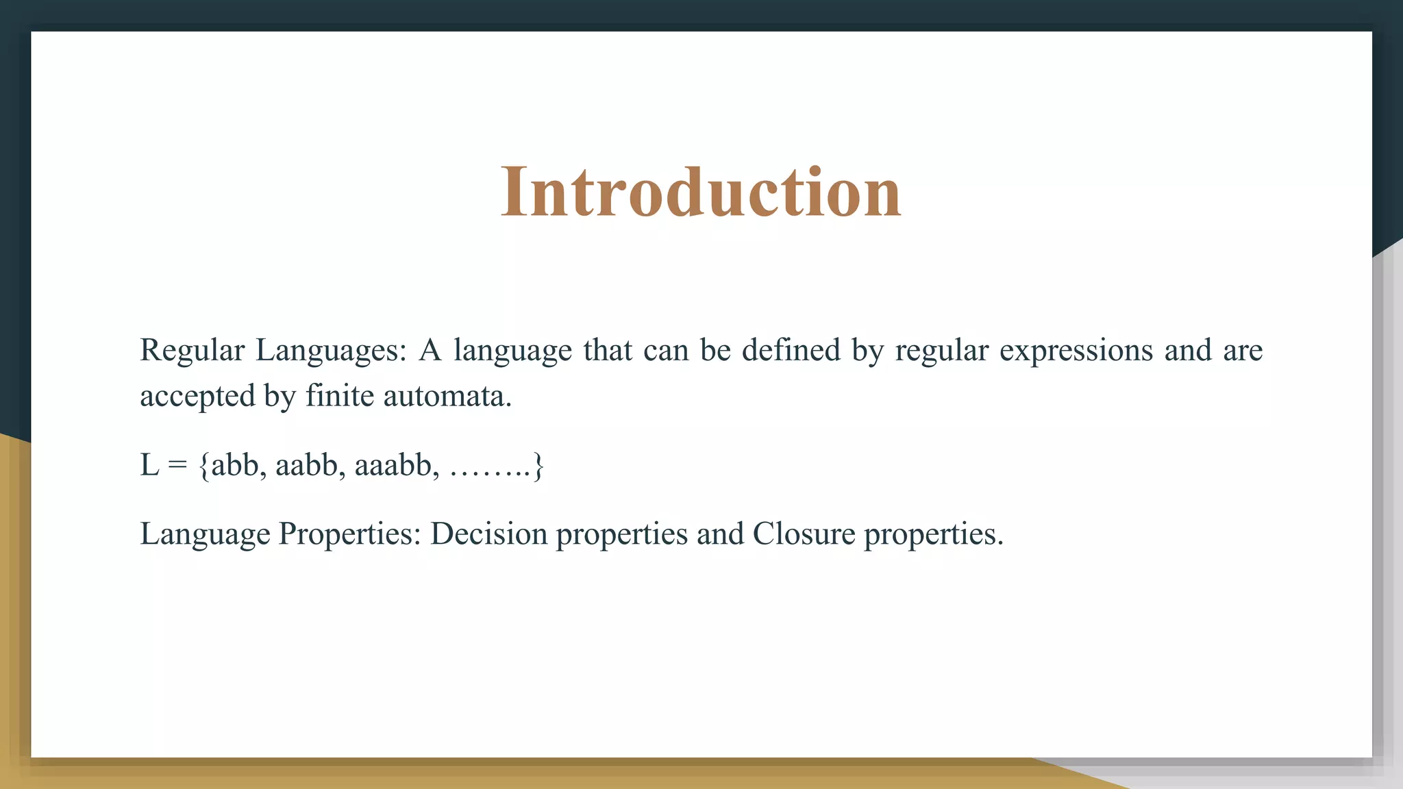 Decision properties of reular languages | PPTX