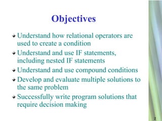 Decisions | PPTX | Programming Languages | Computing