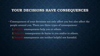 Decisions and Goals PPT for 8th health class | PPTX