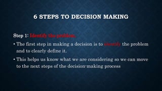 Decisions and Goals PPT for 8th health class | PPTX