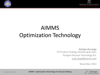 AIMMS product presentation | PDF