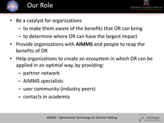 AIMMS product presentation | PDF