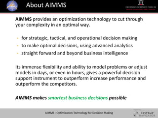 AIMMS product presentation | PDF