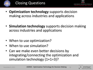 AIMMS product presentation | PDF