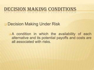 Decision situation | PPTX | Business | Business and Finance