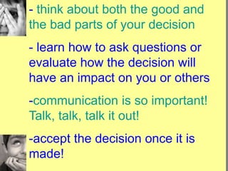 Making Decisions... Parents' Advice | PPTX