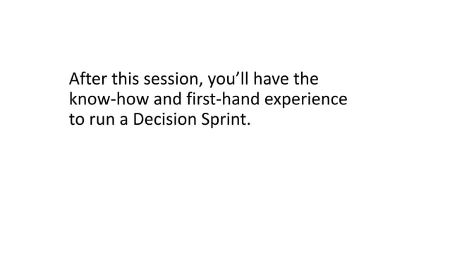 Decision Sprint Guide v1 | PDF