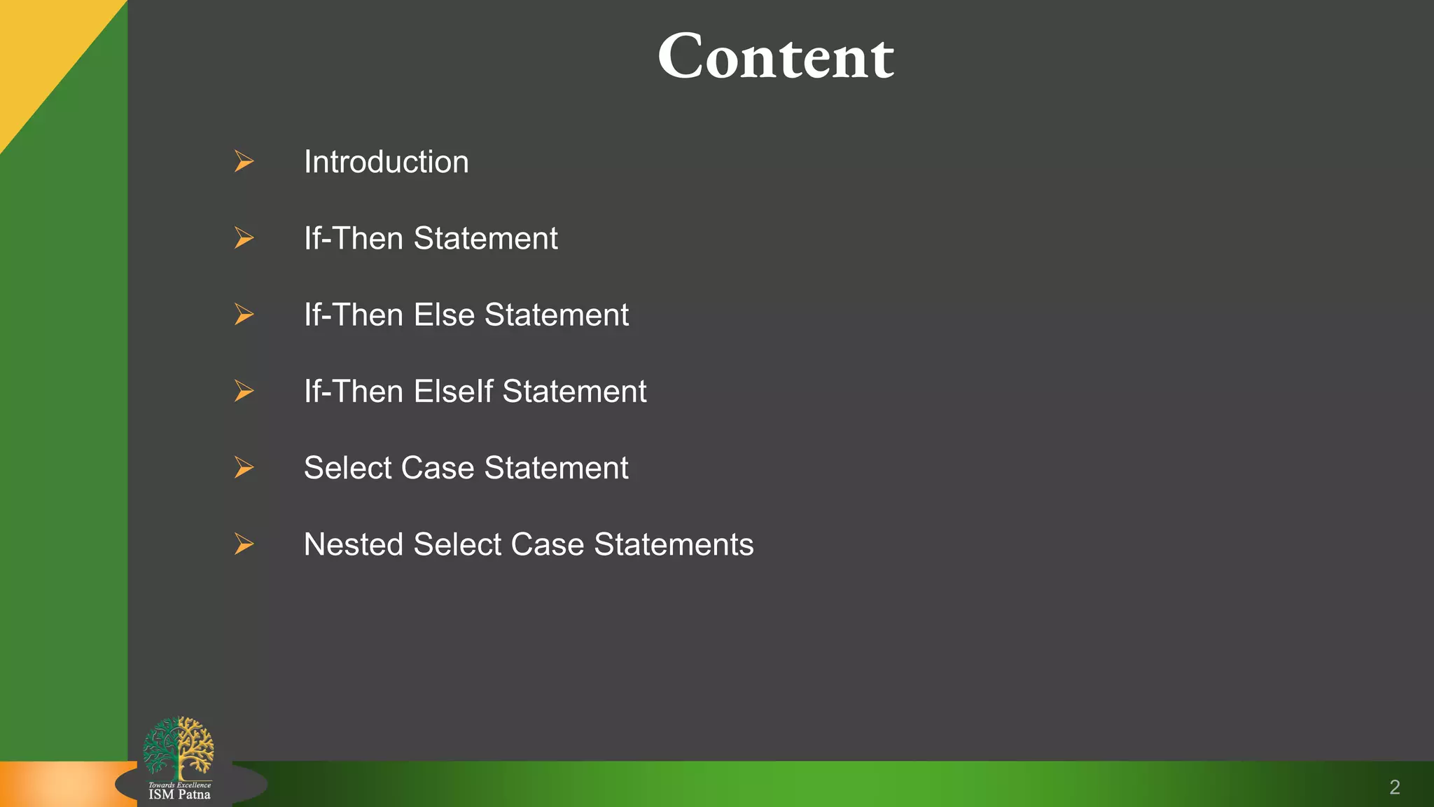 Decision statements | PPTX