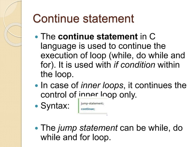 Decision statements in c language | PPTX | Programming Languages | Computing