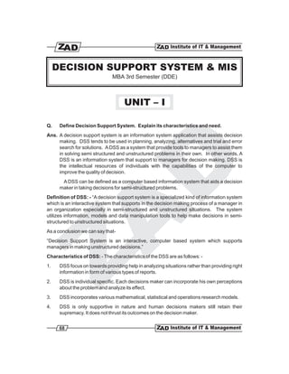 Decision support n system management | PDF