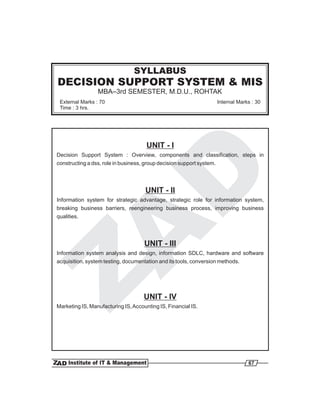 Decision support n system management www.it-workss.com
