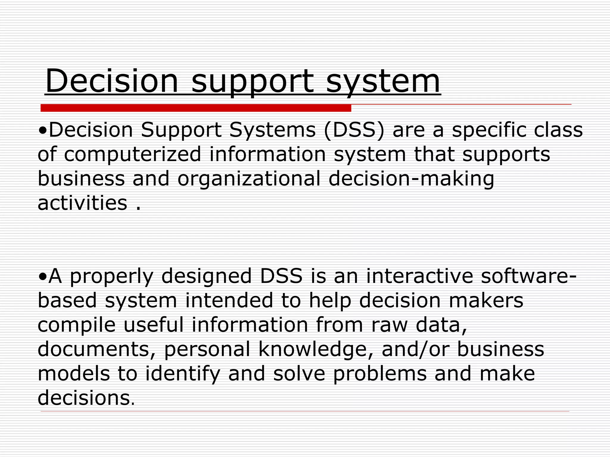 Decision Support System | PPT