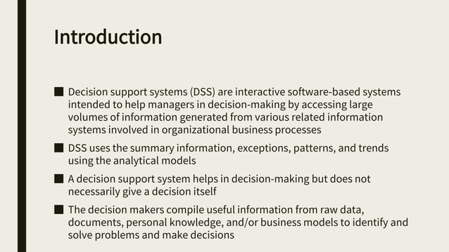 Decision support system-MIS