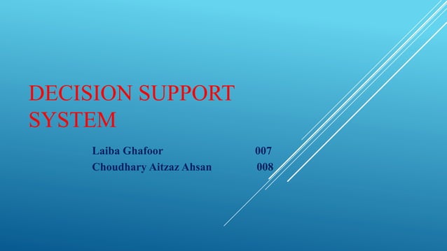 Decision support system & Management Information System | PPTX