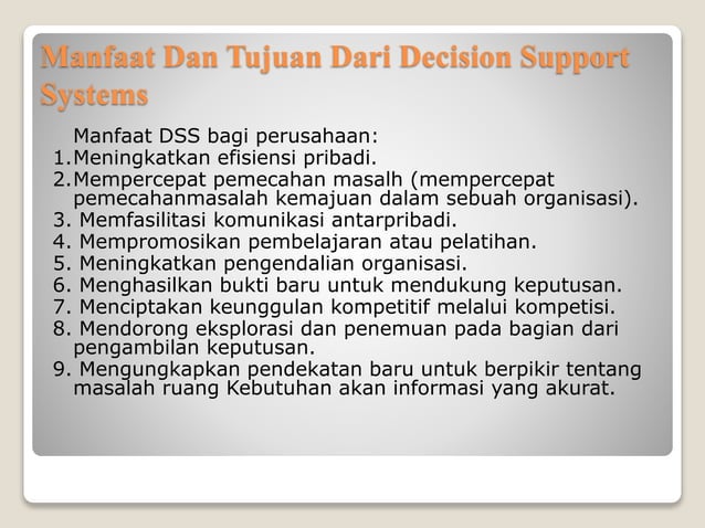 Decision Support System Dalam Sistem Informasi Manajemen Ppt