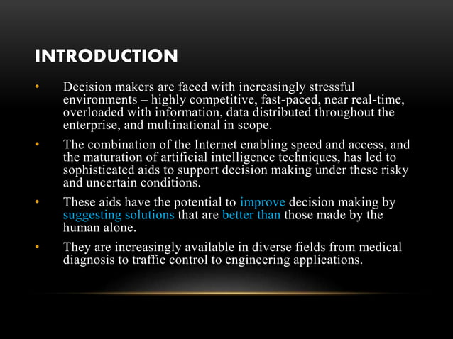 Decision Support System - Presentation Slides | PPTX | Computing | Technology & Computing
