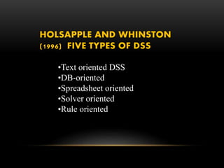 Decision Support System - Presentation Slides | PPTX