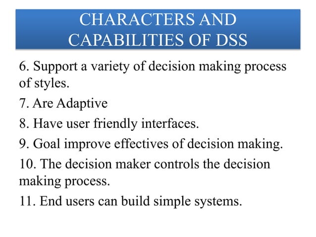 Decision Support System in MIS.pptx | Computing | Technology & Computing