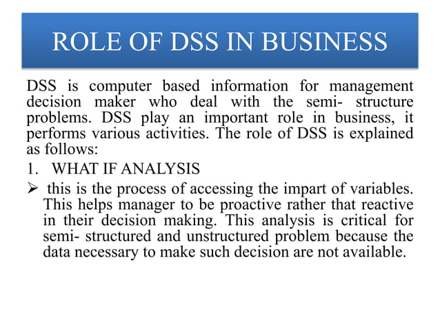 Decision Support System in MIS.pptx | Computing | Technology & Computing