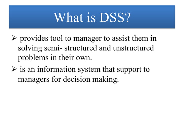 Decision Support System in MIS.pptx | Computing | Technology & Computing