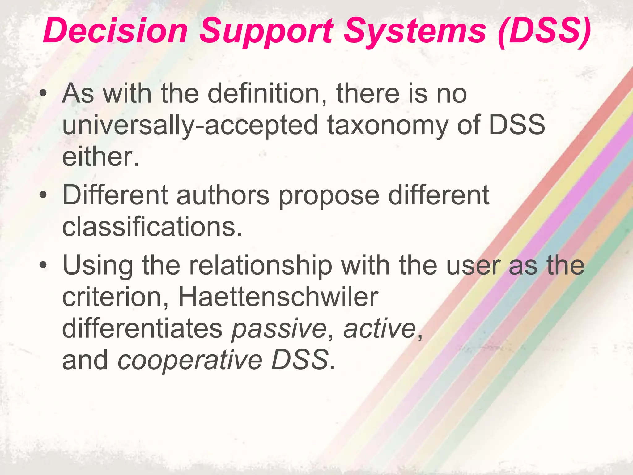 Decision Support Systems | PPT