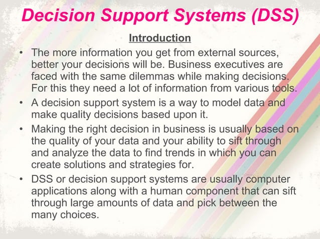 Decision Support Systems | PPT
