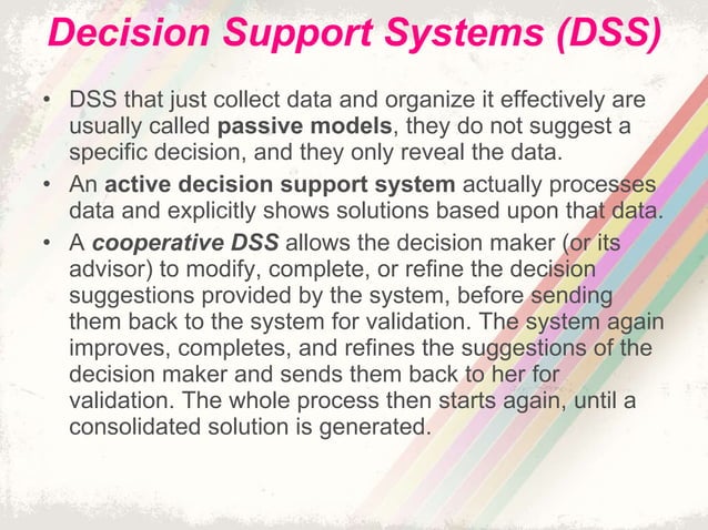 Decision Support Systems | PPT