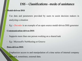 Decision support systems | PPTX | Operating Systems | Computer Software ...