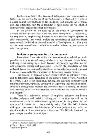 Decision support systems – current state and development trends | PDF