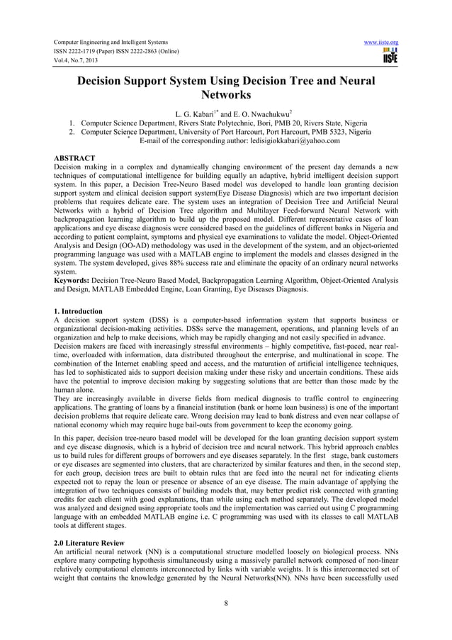 Decision support system using decision tree and neural networks | PDF | Computer Software and ...