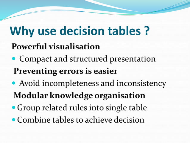 Decision table